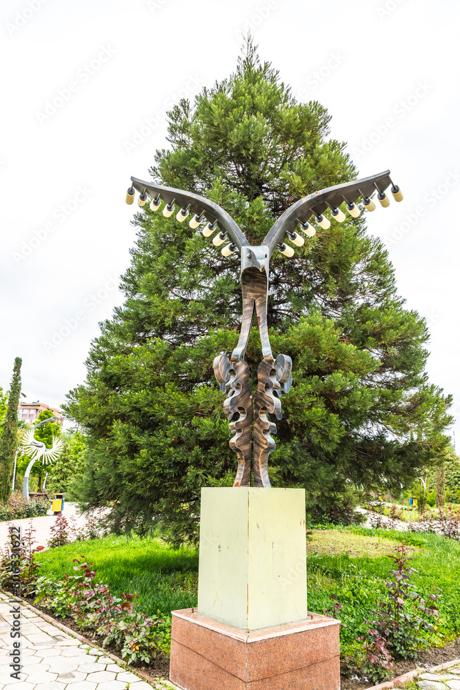 Dushanbe, Tajikistan - May 01, 2024: Rudaki Park located at the heart ...