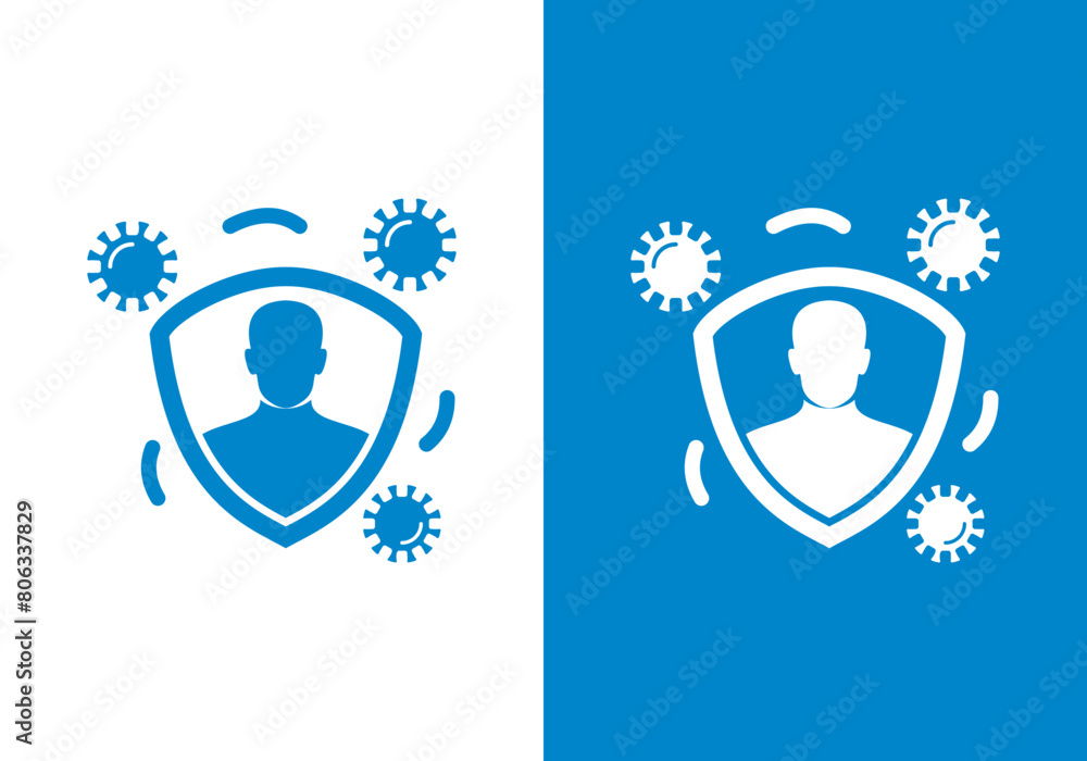 Immune system logo template. Body protection logo. Human immune system ...