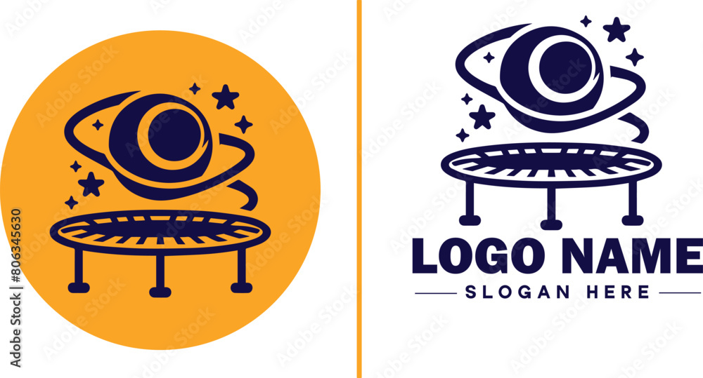 trampoline icon Bounce mat Springboard Jumping pad flat logo sign ...