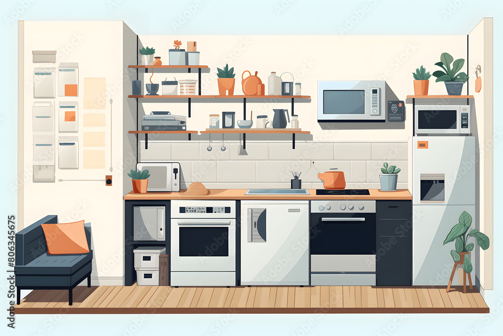 interor design from an architect illustration, 3d interior illustration ...