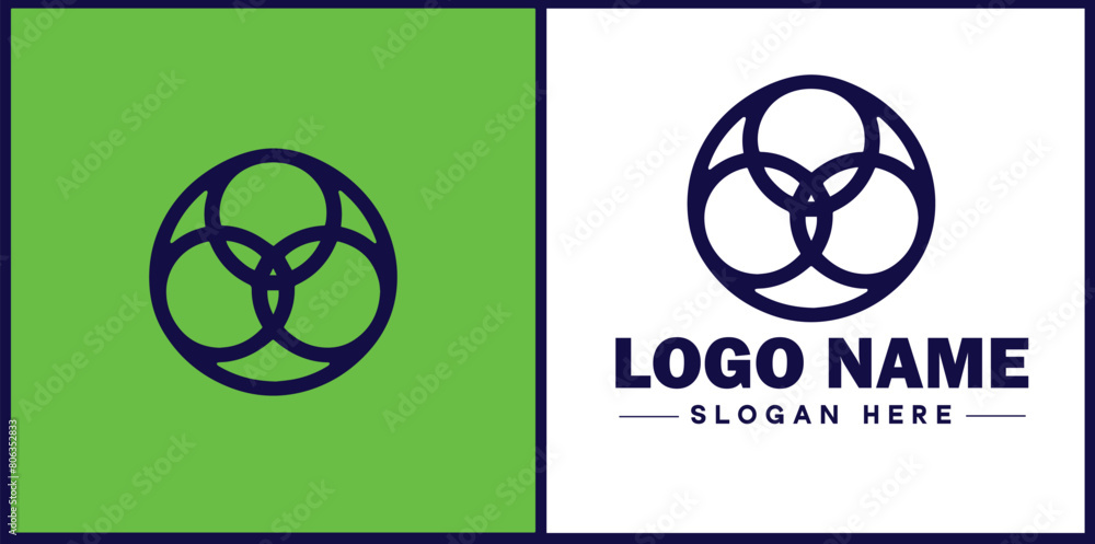 venn diagram icon Set diagram Logical diagram Intersection flat logo ...
