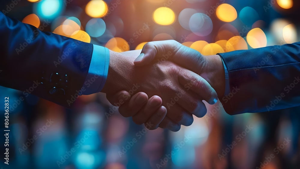 Professional networking firm handshake in sleek office key nonverbal ...