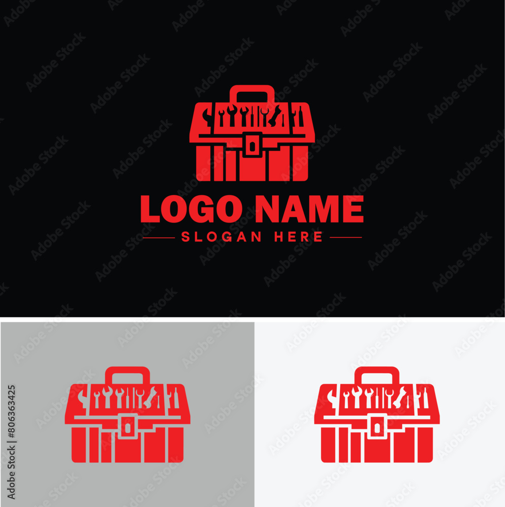 toolbox icon Tool chest Tool kit Tool cabinet flat logo sign symbol ...