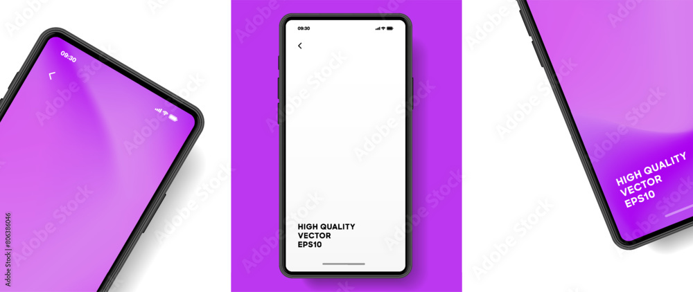 Realistic smartphone mockup. Mobile phone vector with isolated on white ...