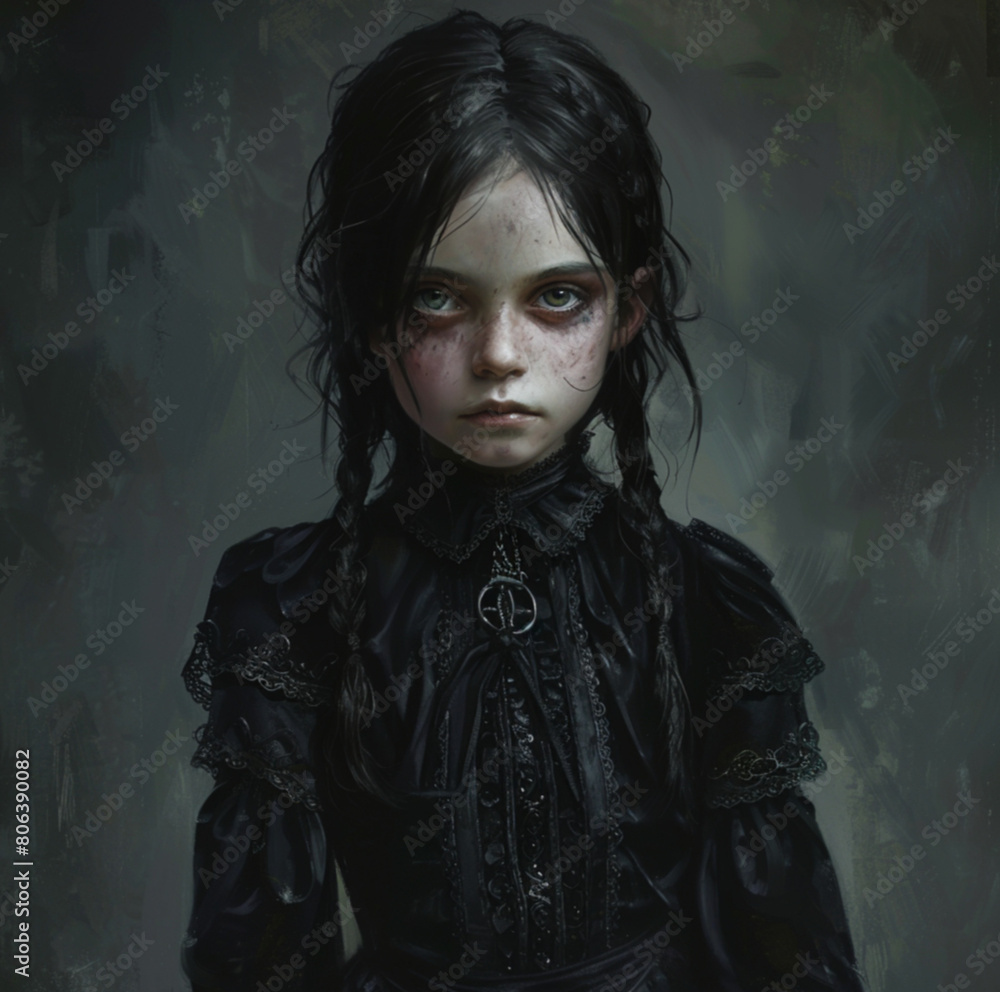 sickly, malnourished pale girl around 9 years old. She's wearing black ... sickly, malnourished pale girl around 9 years old. She's wearing black ...