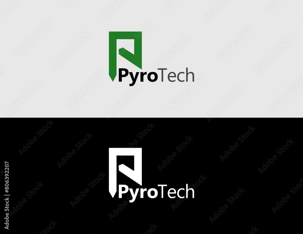 pyrotech logo , customised logo , tech logo ,logo design, minimal logo ...
