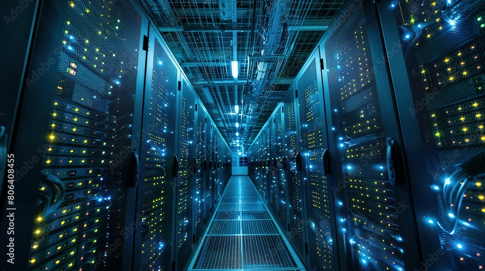 Rack Server on server room Data center, server room security, data ...