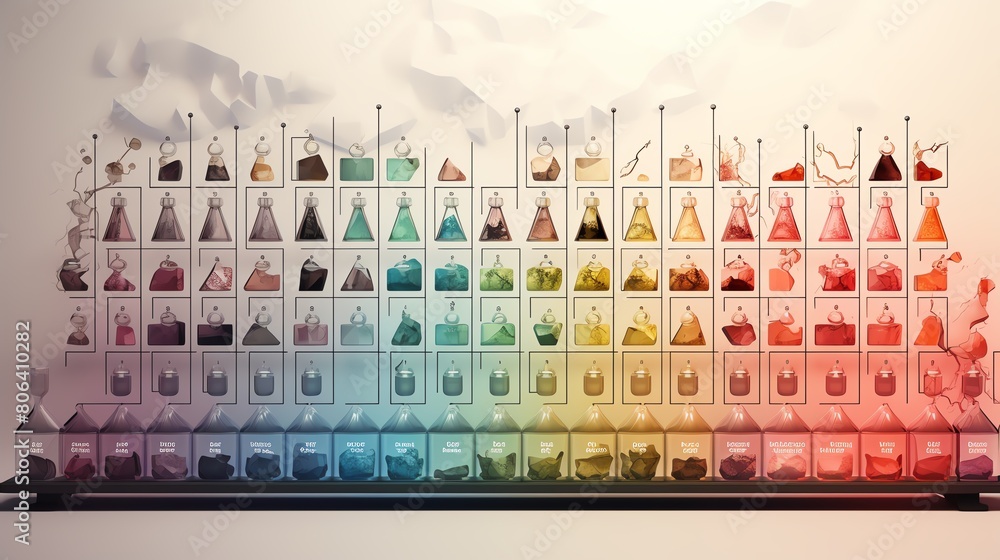 Periodic Table with Artistic Elements Creative interpretations of the ...