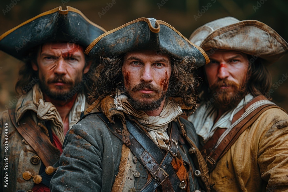 Elegant musketeer in historical attire, portraying bravery and chivalry ...