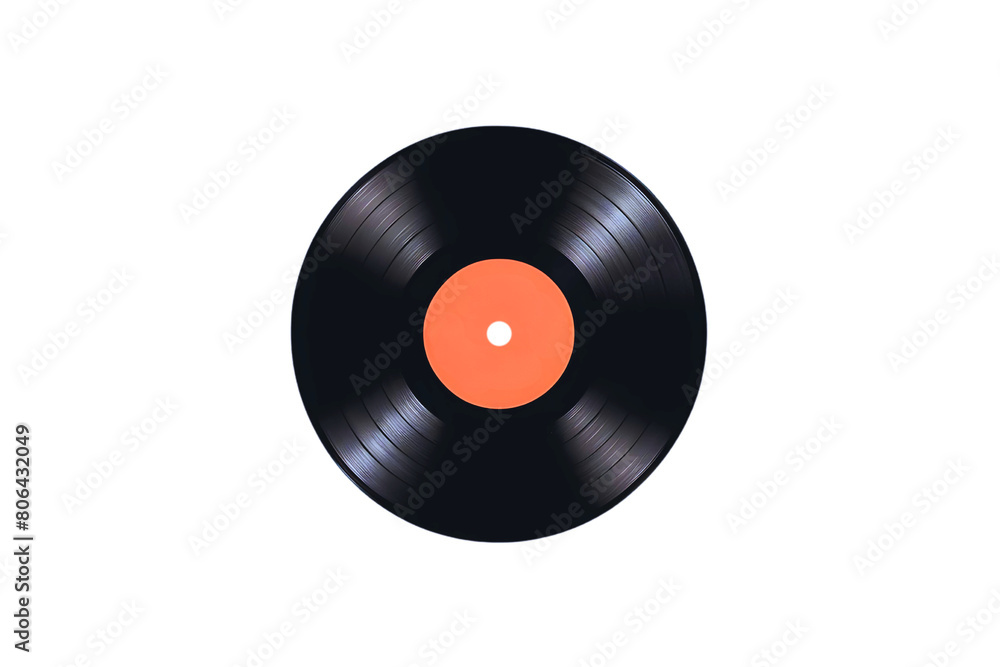 Vinyl record with blank label isolated on transparent background ...