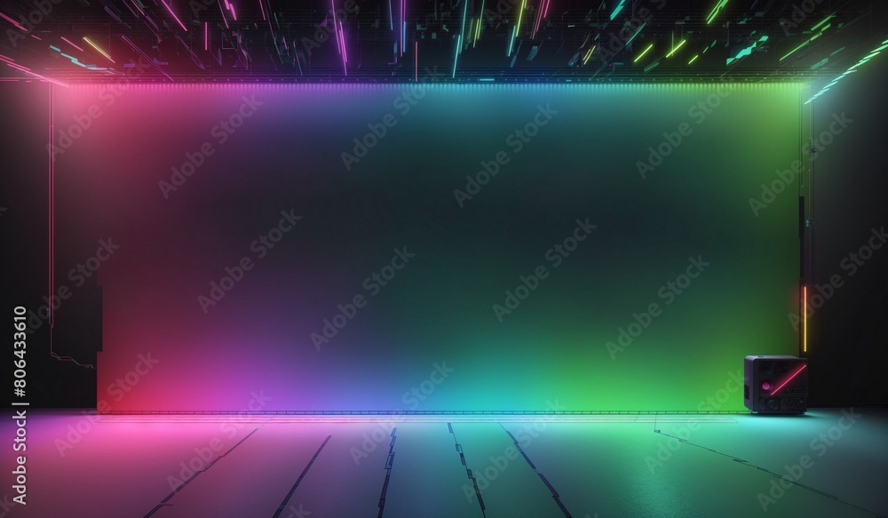 Abstract neon studio background in bright colors. Colorful neon ...