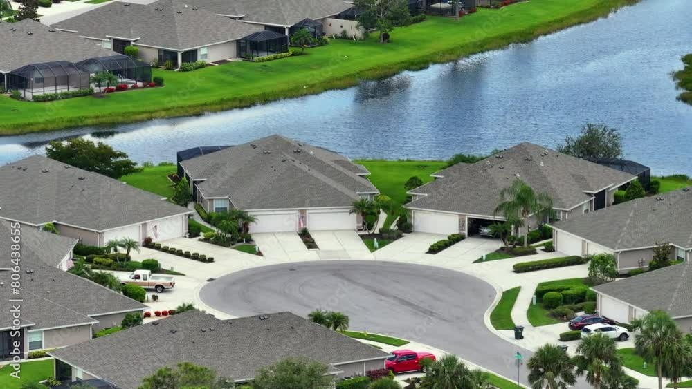 Family houses in Florida suburban area. Real estate development in ...