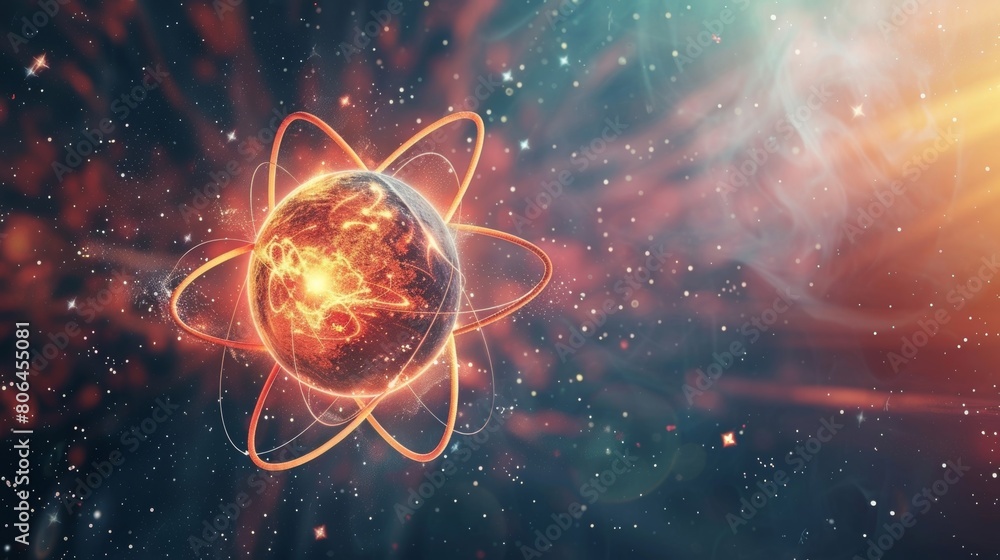 A symbolic picture of a graviton breaking free from an atom ...