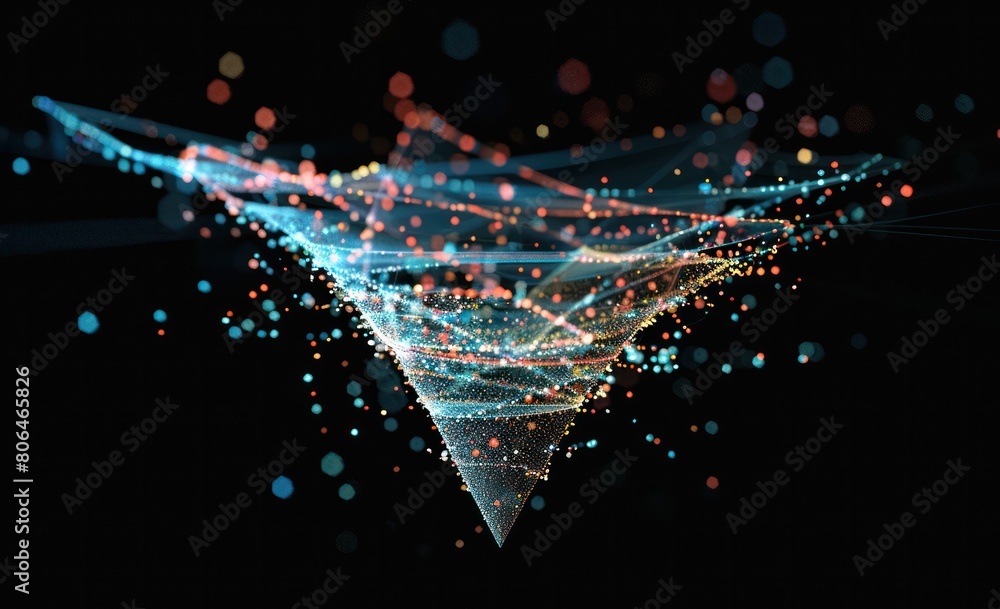 A group of node edge relationships shaped like a funnel. completely ...