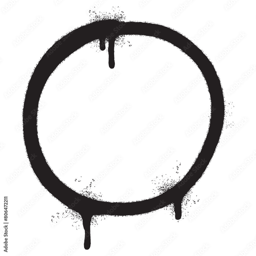Spray Painted Graffiti Circle icon Sprayed isolated with a white ...