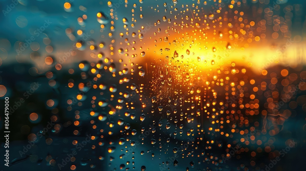 Raindrops on the windowpane,.A beautiful sight to behold..The sun ...