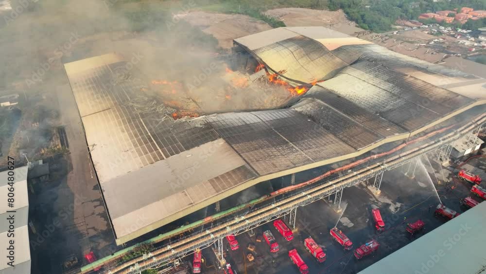 A colossal industrial inferno battled relentlessly by a fleet of fire ...