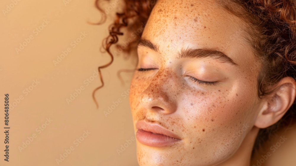 beautiful woman with dark spots on her face generative ai Stock ...