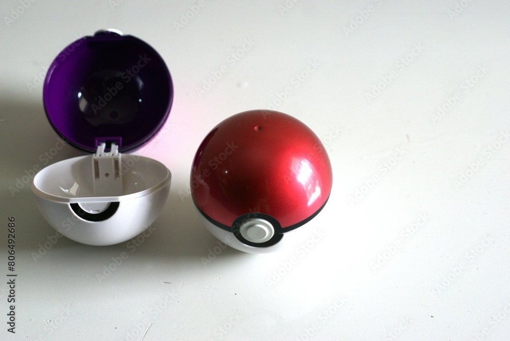 Yogyakarta, Indonesia May 6, 2024. Pokeballs one ball is open to ...