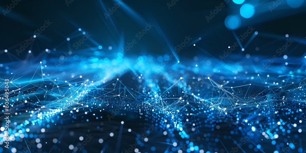 ภาพประกอบสต็อก internet, technology, blue, particle lines, merge, big ...