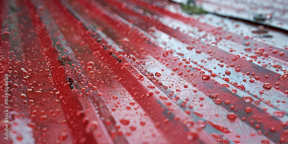 texture, red, sandwich panel, raindrops, rain, droplets, surface ...
