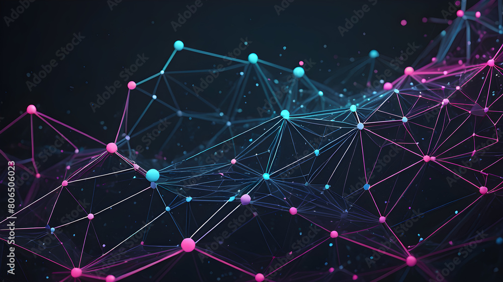 abstract plexus shape technology background with low polygons lines and dots for network digital ...