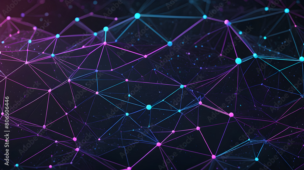 abstract plexus shape technology background with low polygons lines and dots for network digital ...