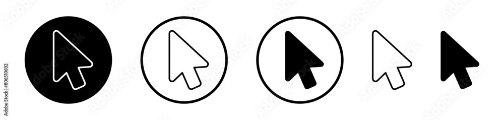 Pointer Icon Set. Clickable mouse arrow vector symbol. Cursor navigation sign. vector de Stock ...