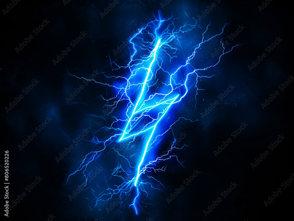 Wallpaper with blue lightning bolts. Stock Illustration | Adobe Stock