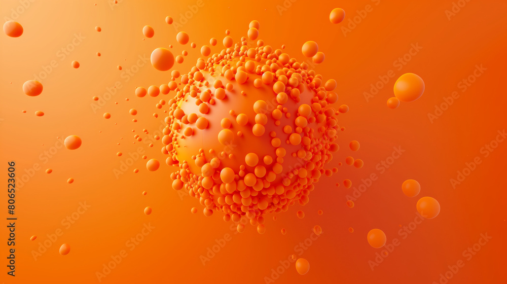 This top view illustration features a captivating orange ball composed ...