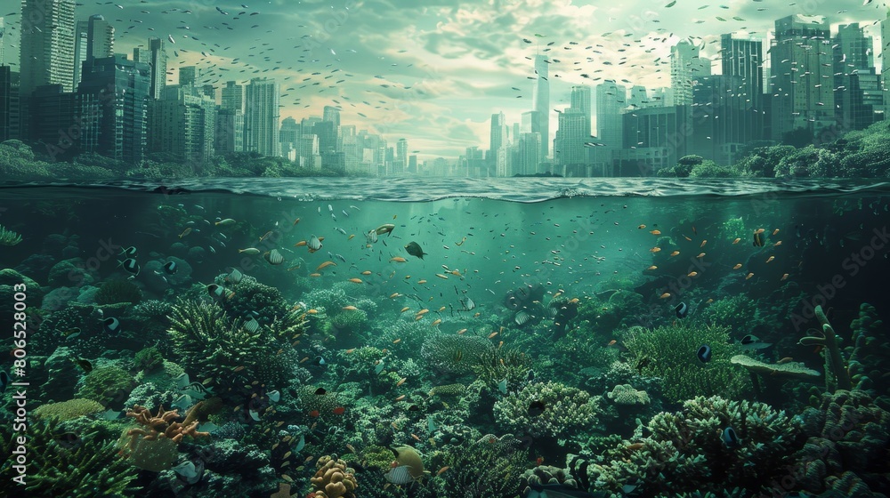 A haunting depiction of a polluted world with dying coral reefs and ...