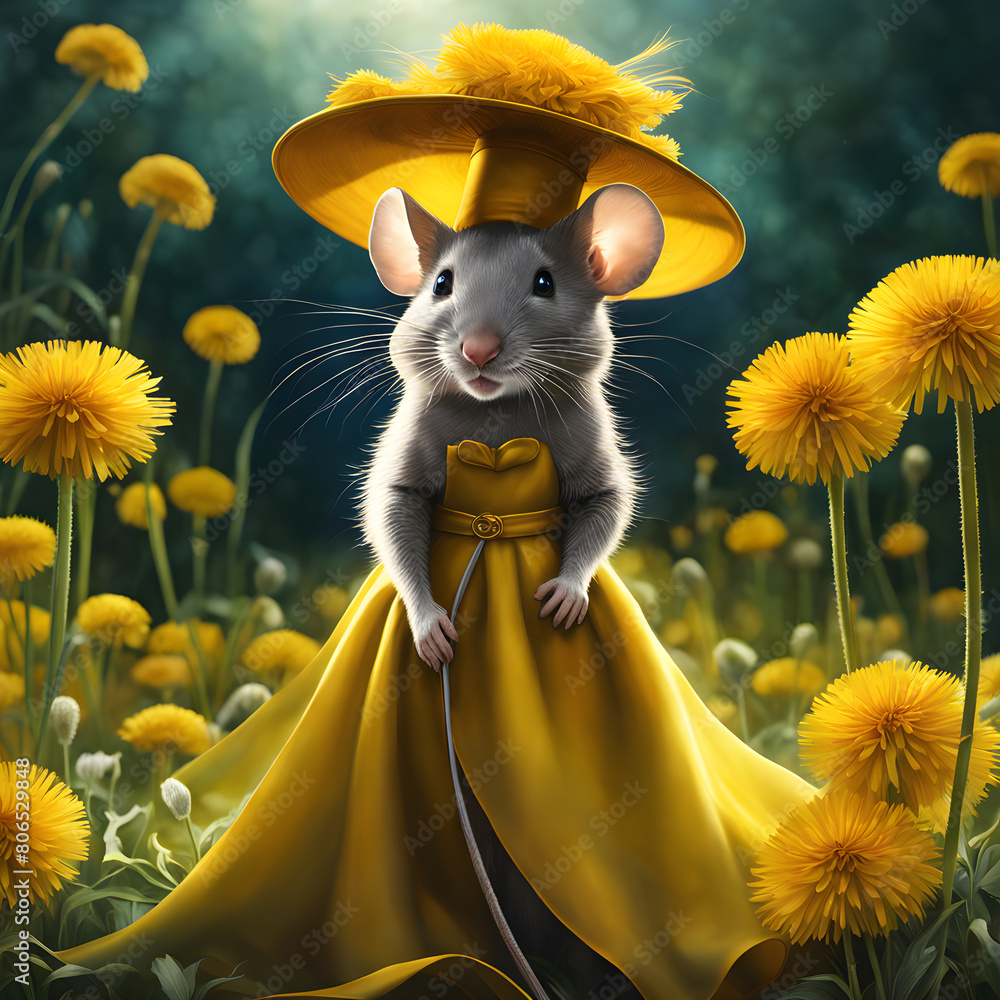 The small mouse looked absolutely stunning in her dandelion-inspired ...