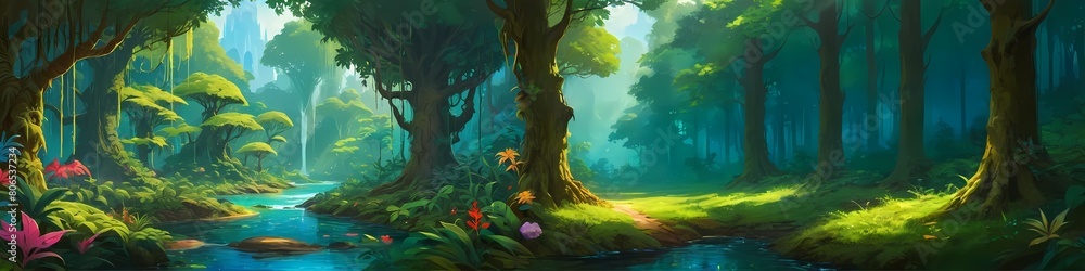 forest Background for 2D Platformer Game Stock Photo | Adobe Stock