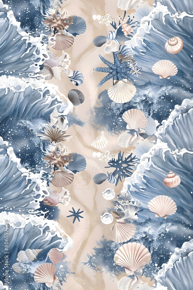 watercolor beach vibe inspired digital junk journal page, with shades ...