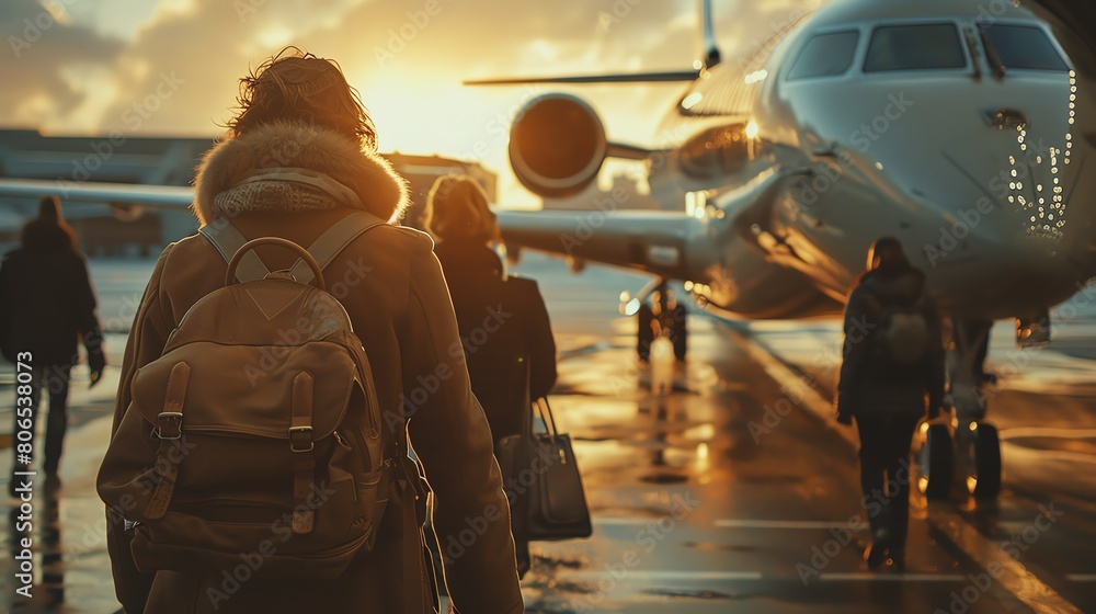 Passengers Boarding a Plane Capture the anticipation and excitement of ...