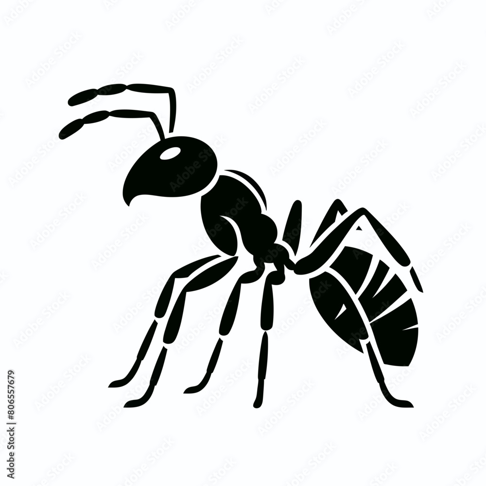 ant silhouette vector illustration white background, ant silhouette ...