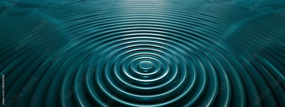 A series of concentric circles formed by thin, pulsing lines, radiating ...