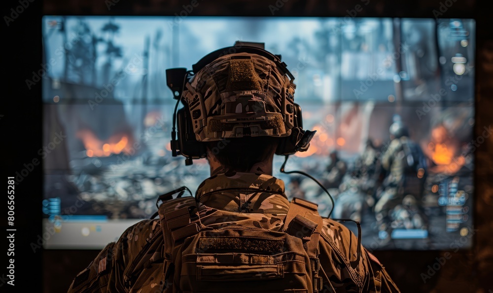 Special forces, destroyed, game simulators, a panoramic view inside a ...