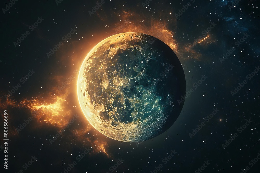 Historic space background showcasing a classic Apollo mission image ...