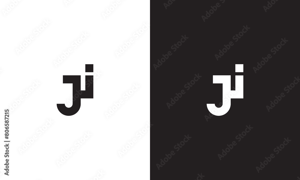 JI logo, monogram unique logo, black and white logo, premium elegant ...