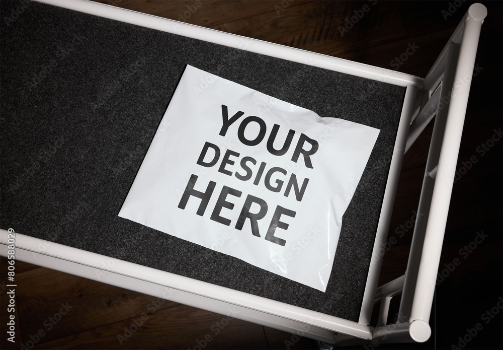 Mockup of customizable poly mailer Stock Template | Adobe Stock