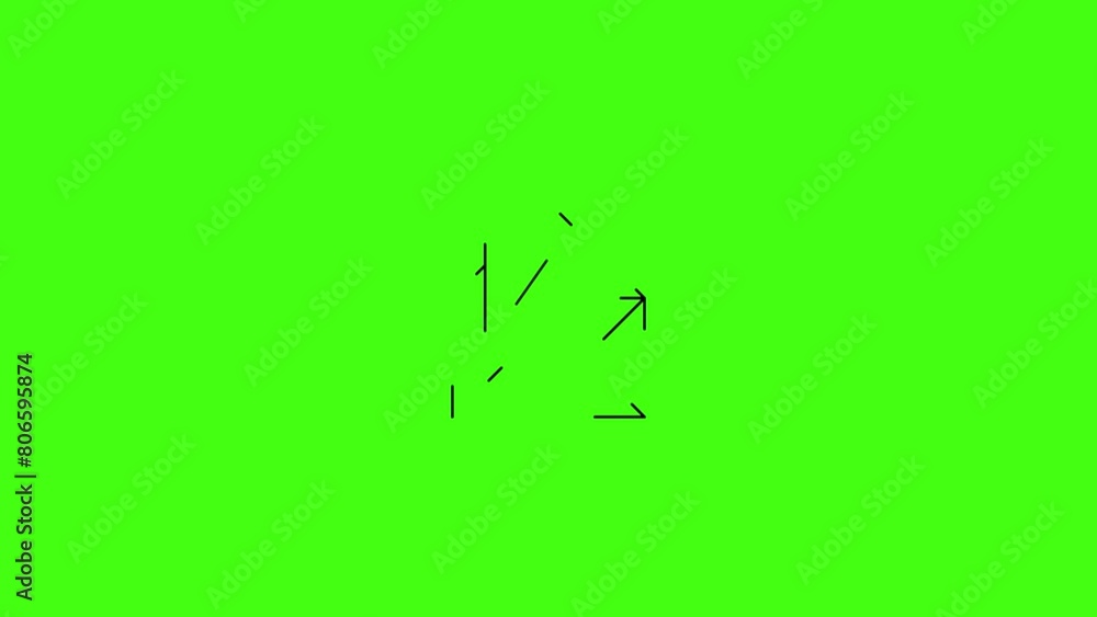 outline mail and document Icon 4k Animation on Greenscreen background ...