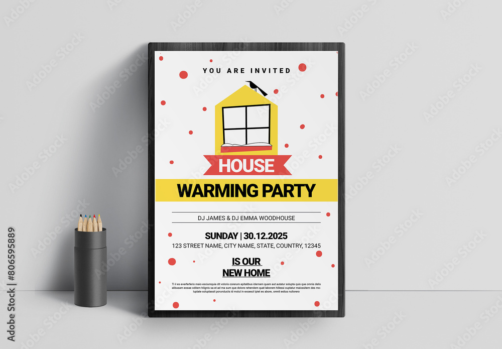 House Warming Flyer Stock Template | Adobe Stock