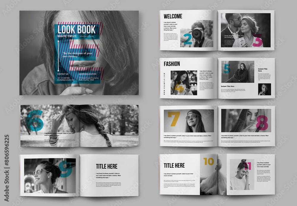 Landscape Look Book Layout Stock Template | Adobe Stock