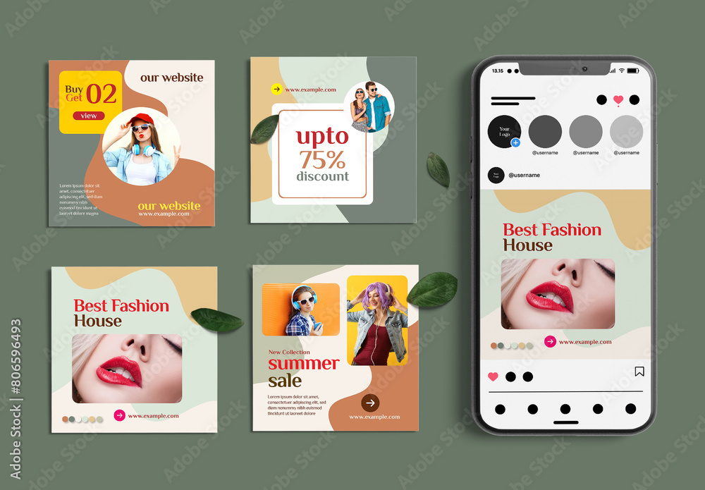 Summer Post Design Template Stock Template | Adobe Stock