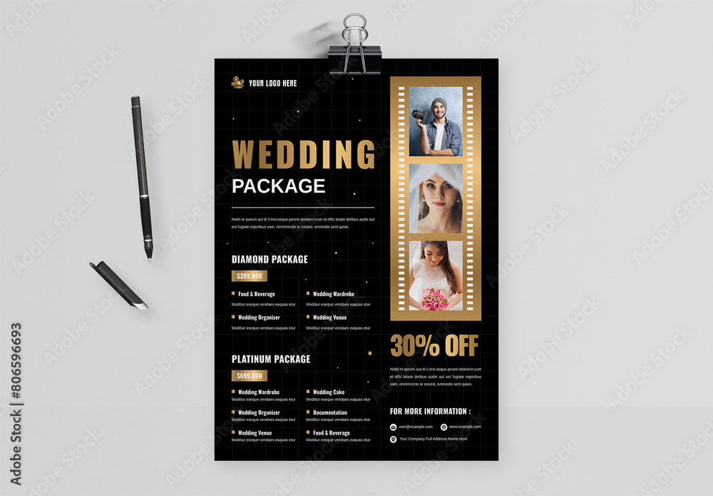 Wedding Package Flyer Stock Template | Adobe Stock