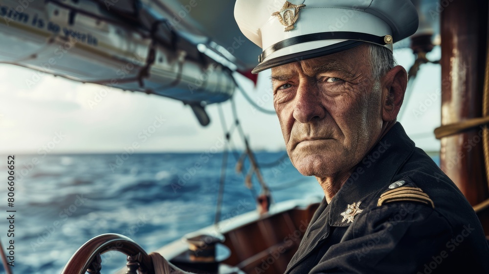 The picture of the military working as the marine captain for sailing ...