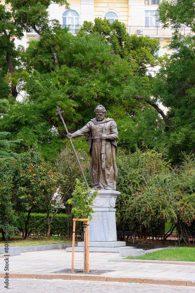Sofia, Bulgaria- August 18, 2023: Monument of Medieval Bulgarian Tzar ...