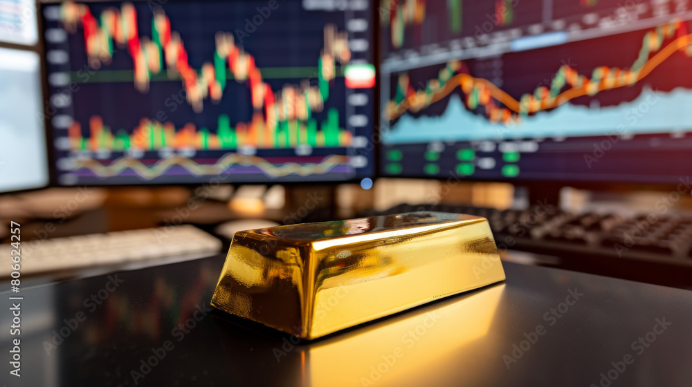 Gold bars with graph chart, gold trading and investment concept ภาพถ่าย ...