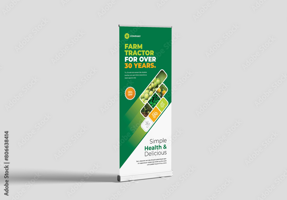 Agriculture Rollup Banner Template Stock Template | Adobe Stock